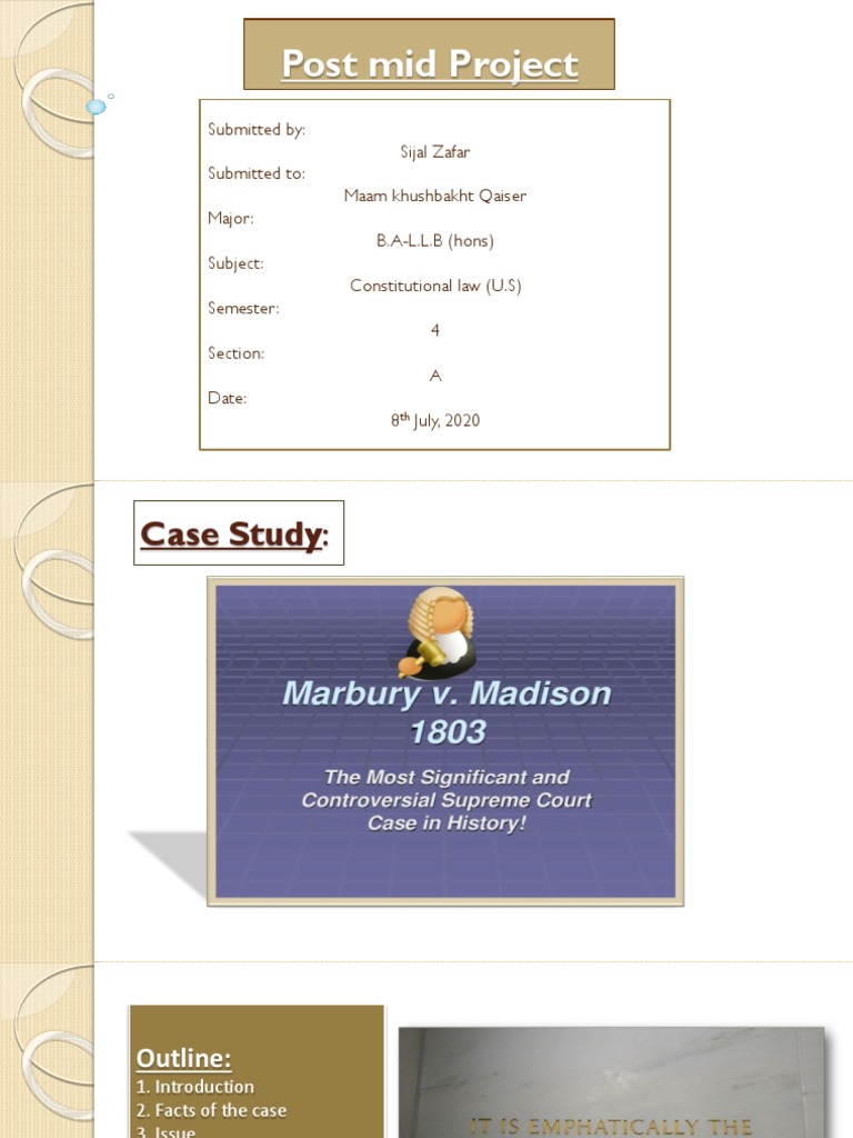 Marbury v Madison Case Study | PDF | Marbury V. Madison | Supreme Court ...