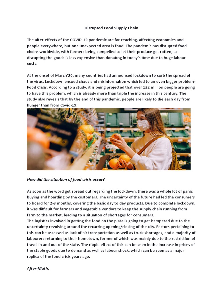 Disrupted Food Supply Chain Final. | PDF | Food Security | Foods