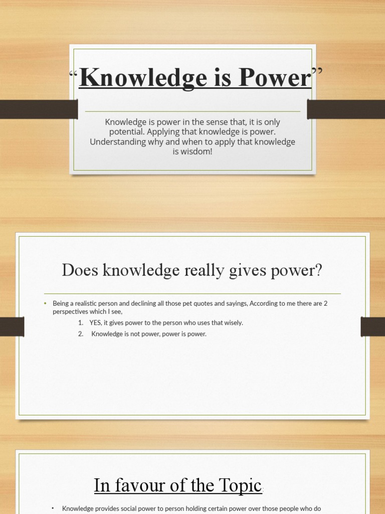Knowledge Is Power | PDF