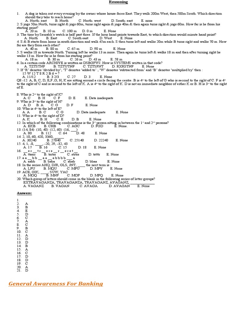 Logical Reasoning & Puzzles Guide | PDF