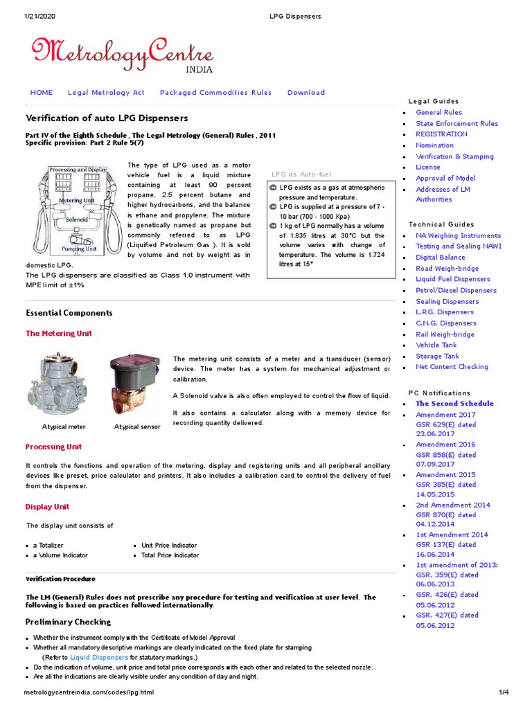 LPG Dispensers Calibration | PDF | Liquefied Petroleum Gas | Density