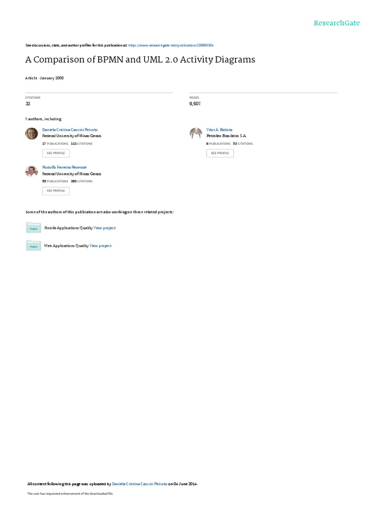 Comparing BPMN and UML Activity Diagrams Readability | PDF | Unified ...