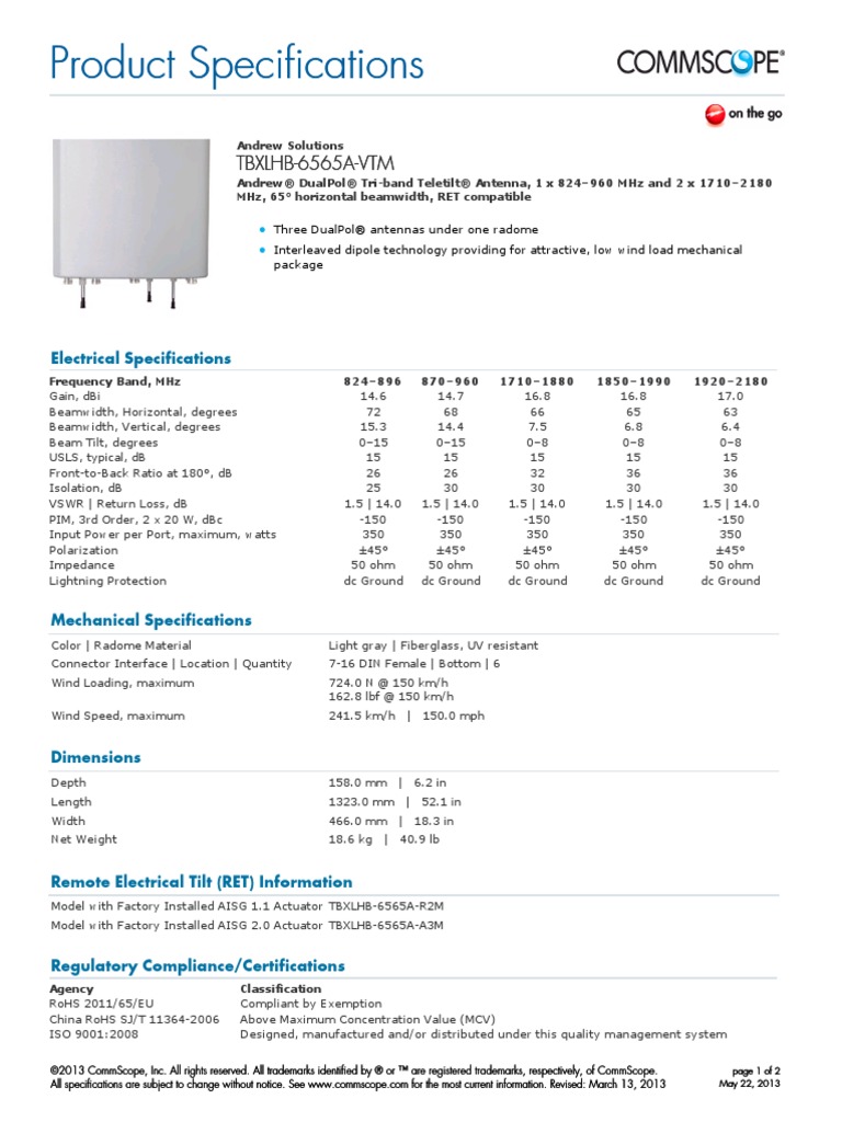 Product Specifications Product Specifications: TBXLHB TBXLHB - 6565A ...