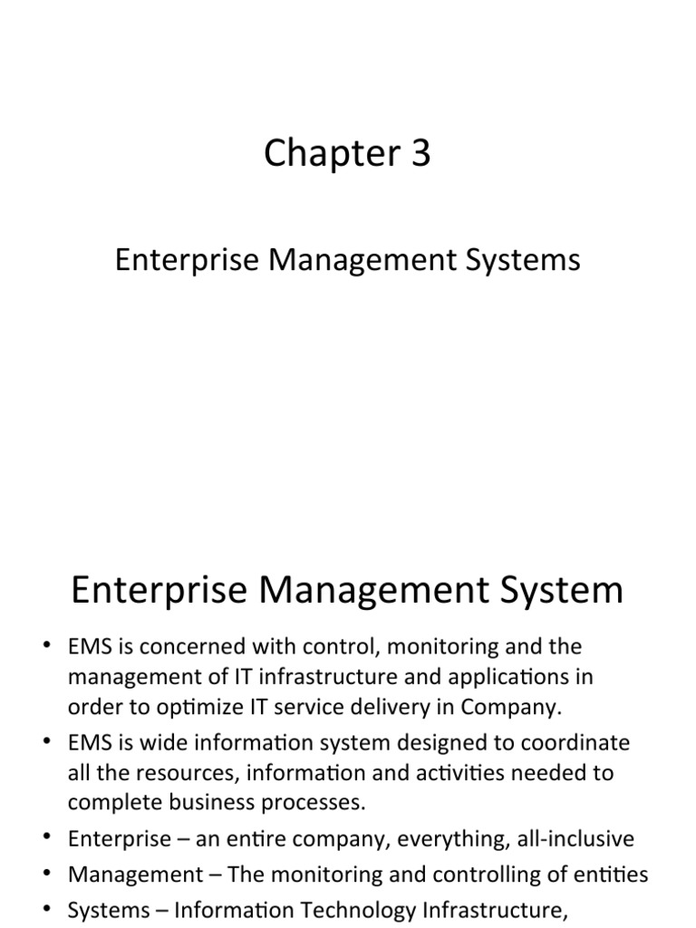 Overview of Enterprise Management Systems | PDF | Customer Relationship ...