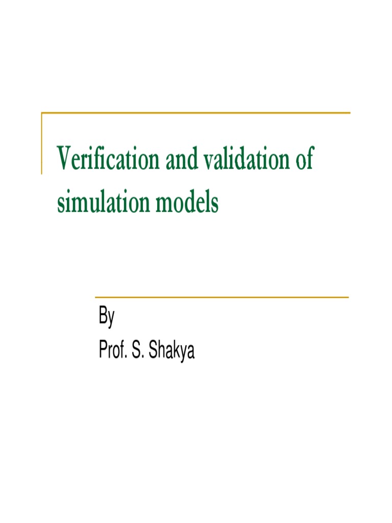 Validation of Simulation Models Explained | PDF | Verification And ...