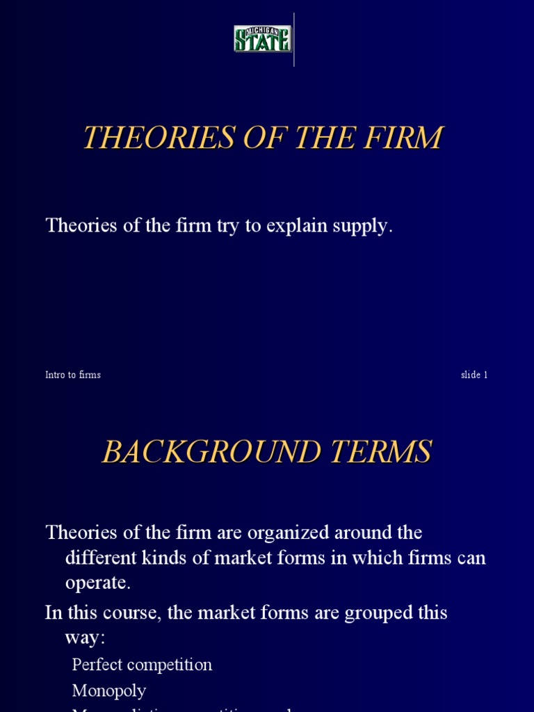 Theories of The Firm | PDF | Perfect Competition | Profit (Economics)