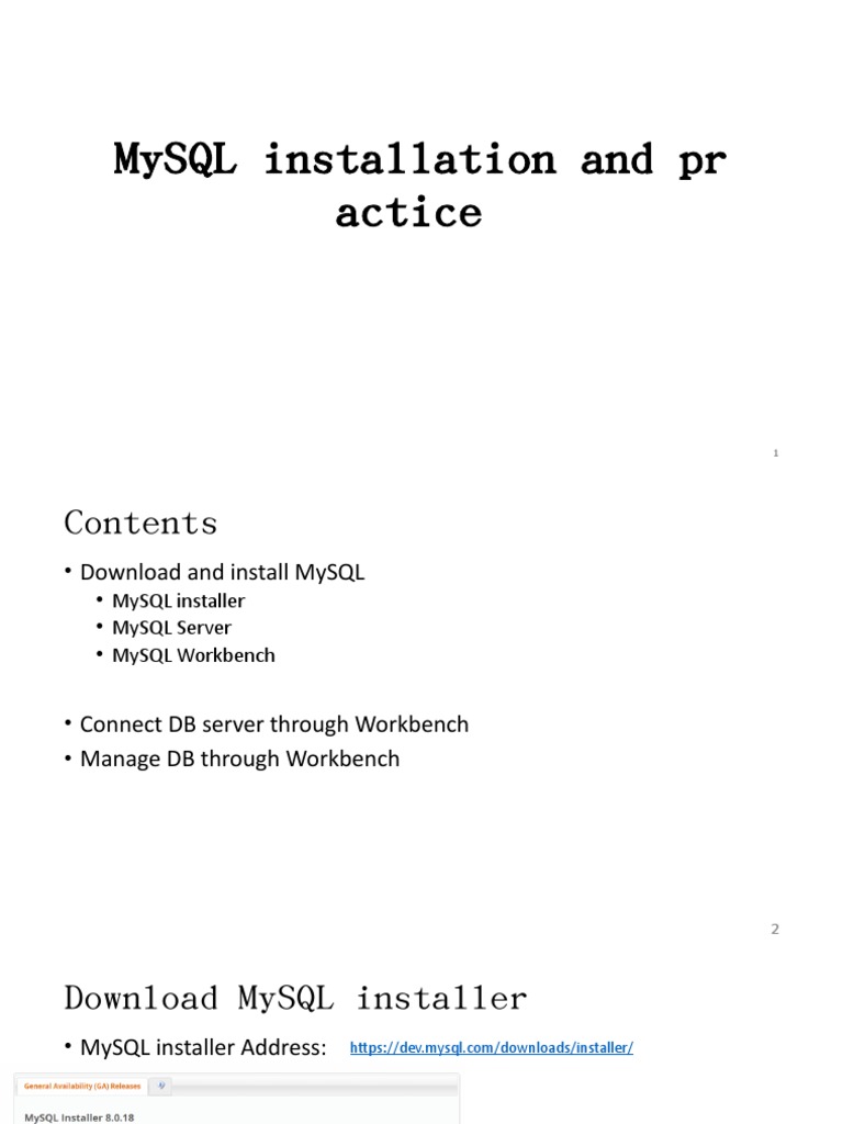 MySQL Installation and Practice | PDF | My Sql | Databases