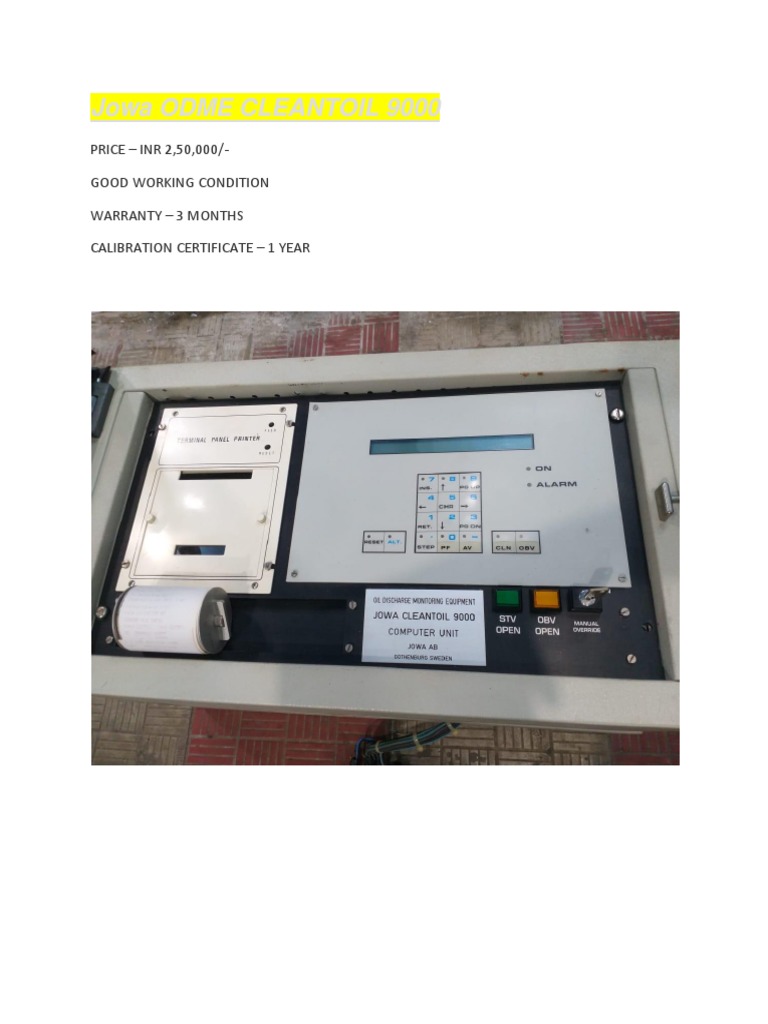 Jowa Odme Cleantoil 9000 | PDF | Oil Tanker | Computing And Information ...