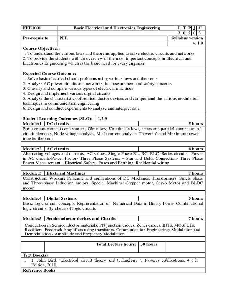 Introduction to Basic Electrical and Electronics Engineering: An Overview of Fundamental ...