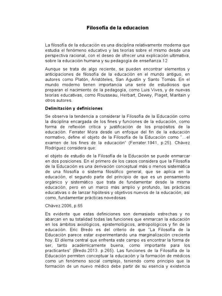 Filosofía de la Educación: Conceptos Clave | PDF | Filosofía de la ...