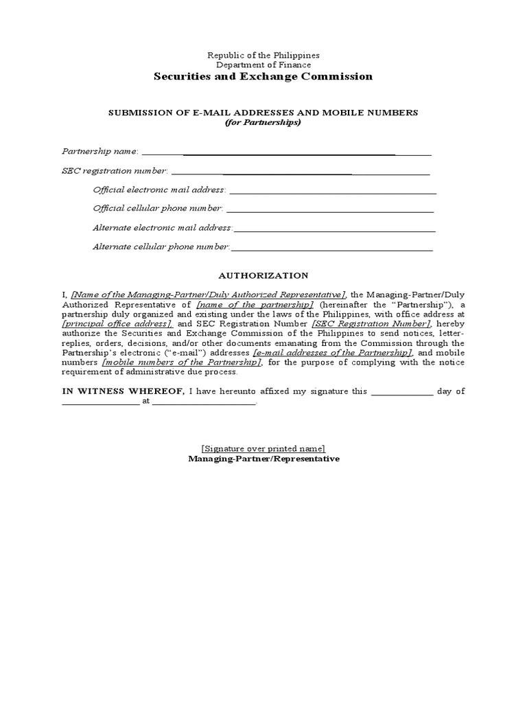SEC Email Submission for Partnerships | PDF | Business | Finance ...