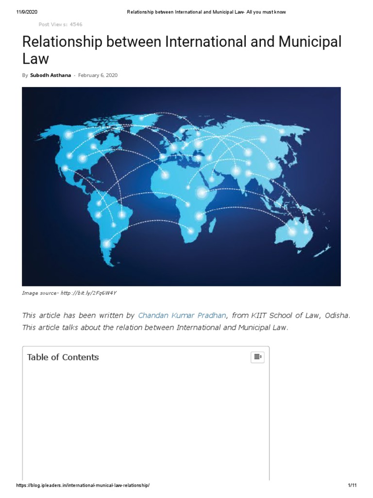 Relationship Between International and Municipal Law - All You Must Know | PDF | International ...