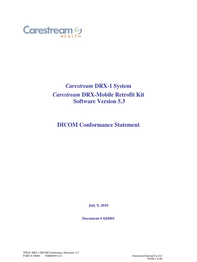 DRX-1 DICOM Conformance v5.3 | PDF | Computing | Digital Technology