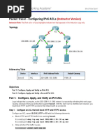 Informe 9.5.2.6 Packet Tracer - Configuring IPv6 ACLs | PDF | Denial Of Service Attack | I Pv6