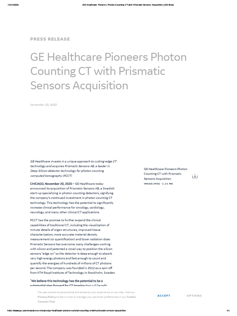 GE Healthcare Pioneers Photon Counting CT With Prismatic Sensors ...