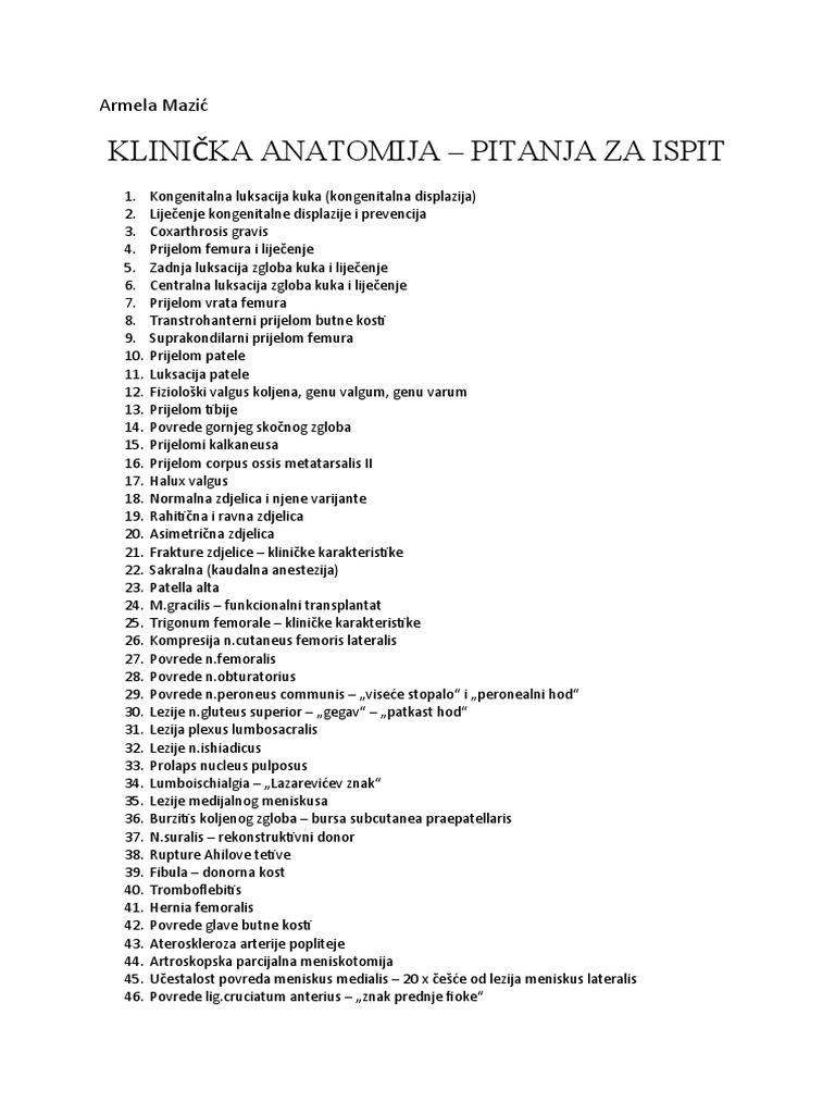 Klinička Anatomija | PDF