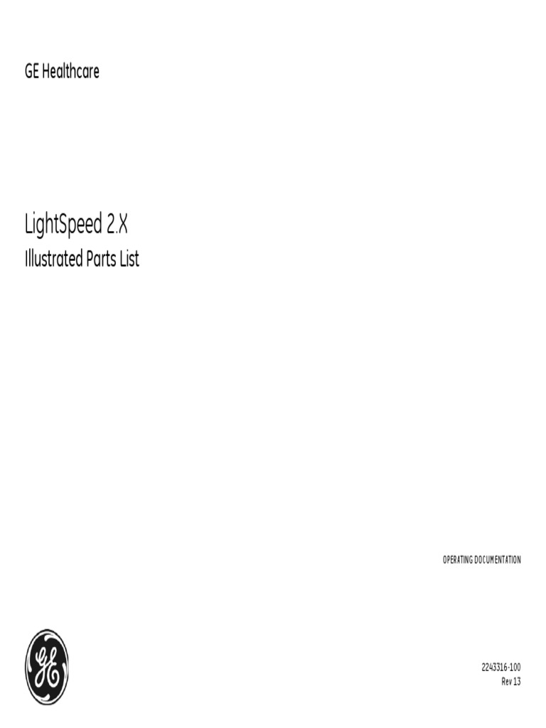 Lightspeed 2.X: Illustrated Parts List | PDF | Radiation Protection ...