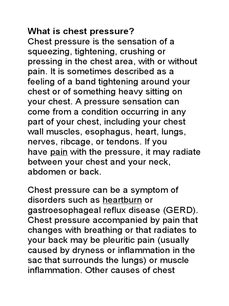 Chest Pressure | PDF | Thorax | Heartburn