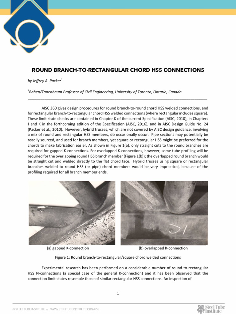 Round Branch-to-Rectangular Chord HSS Connections - Feb 2016 | PDF ...