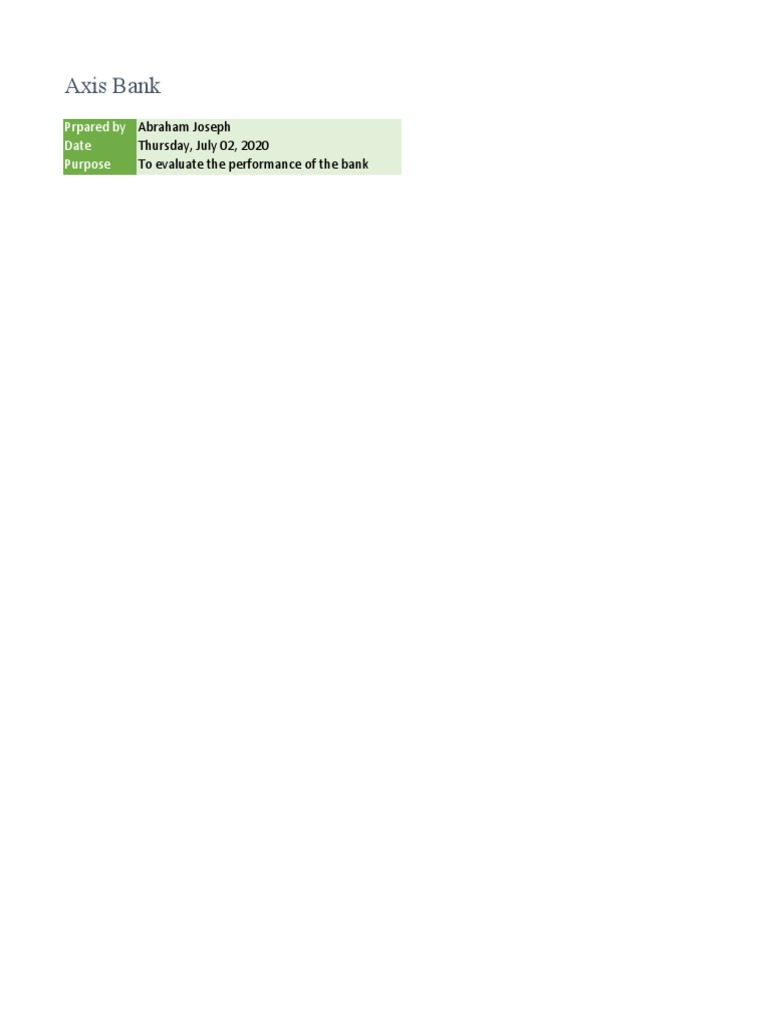 Axis Bank Performance Evaluation Report | PDF | Expense | Deposit Account
