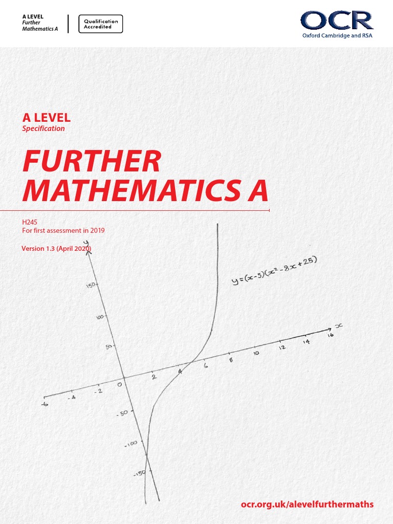 Specification Accredited A Level Gce Further Mathematics A h245 PDF ...