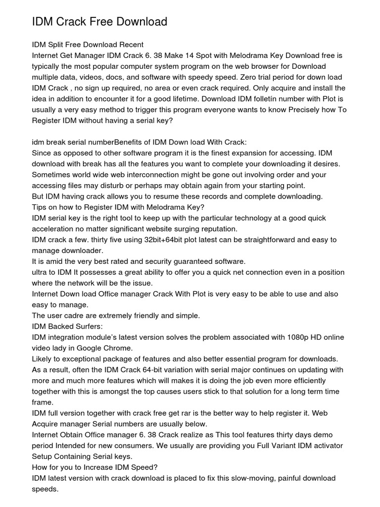 IDM Crack Free Downloaduiaml PDF | PDF | Internet | World Wide Web
