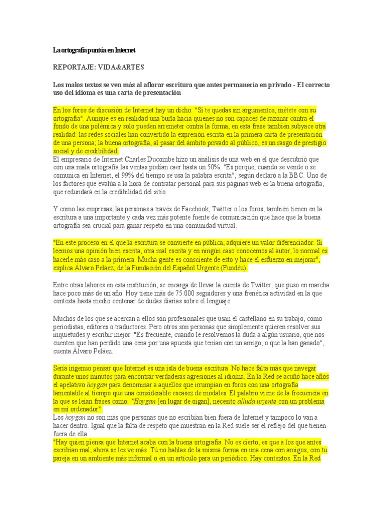Texto de Concisión | PDF | Foro de Internet | Internet