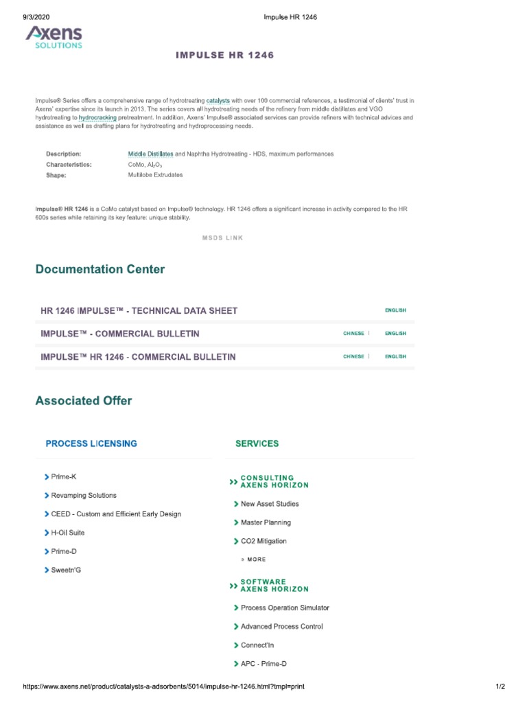 Impulse HR 1246 | PDF