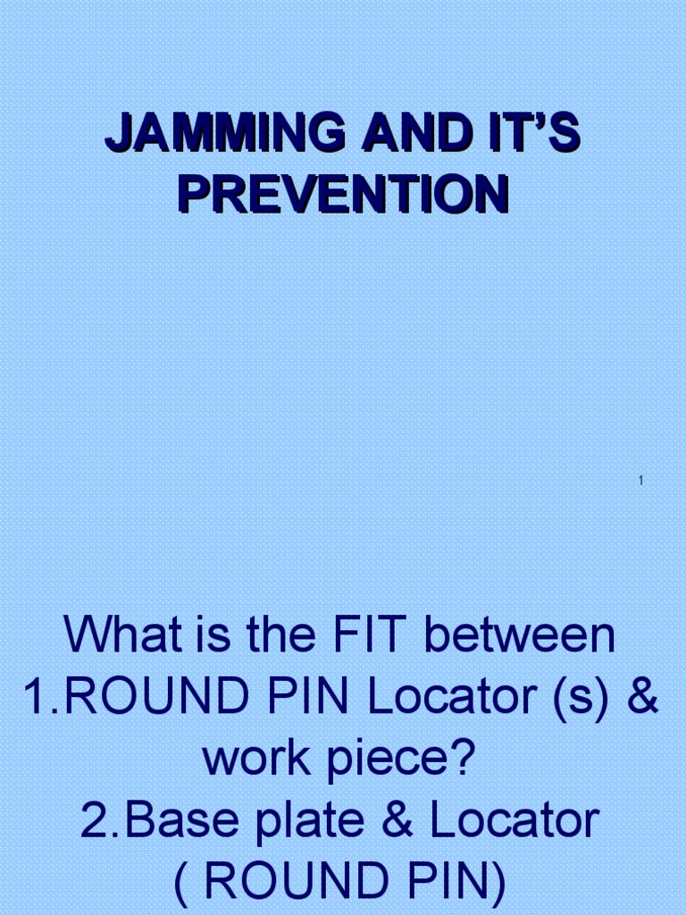 Preventing Mechanical Jamming in Locators | PDF | Engineering Tolerance ...
