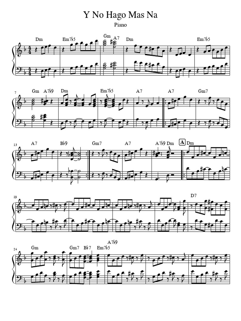 Y No Hago Mas Na Piano | PDF