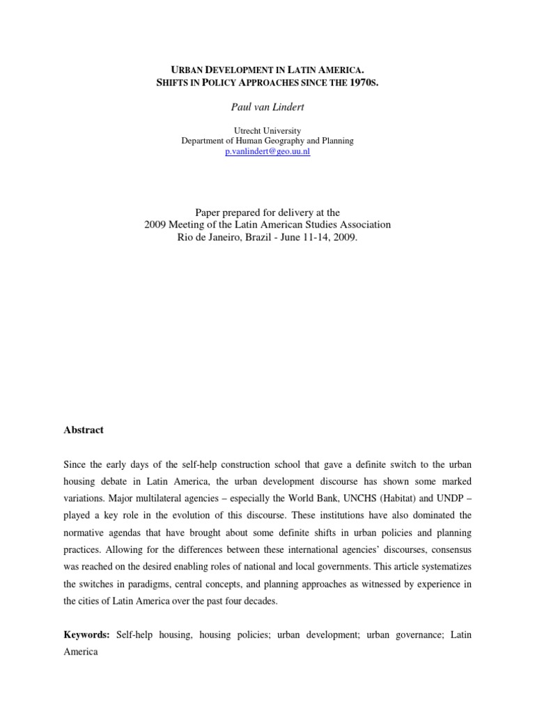 Van Lindert Paul | PDF | City | Governance