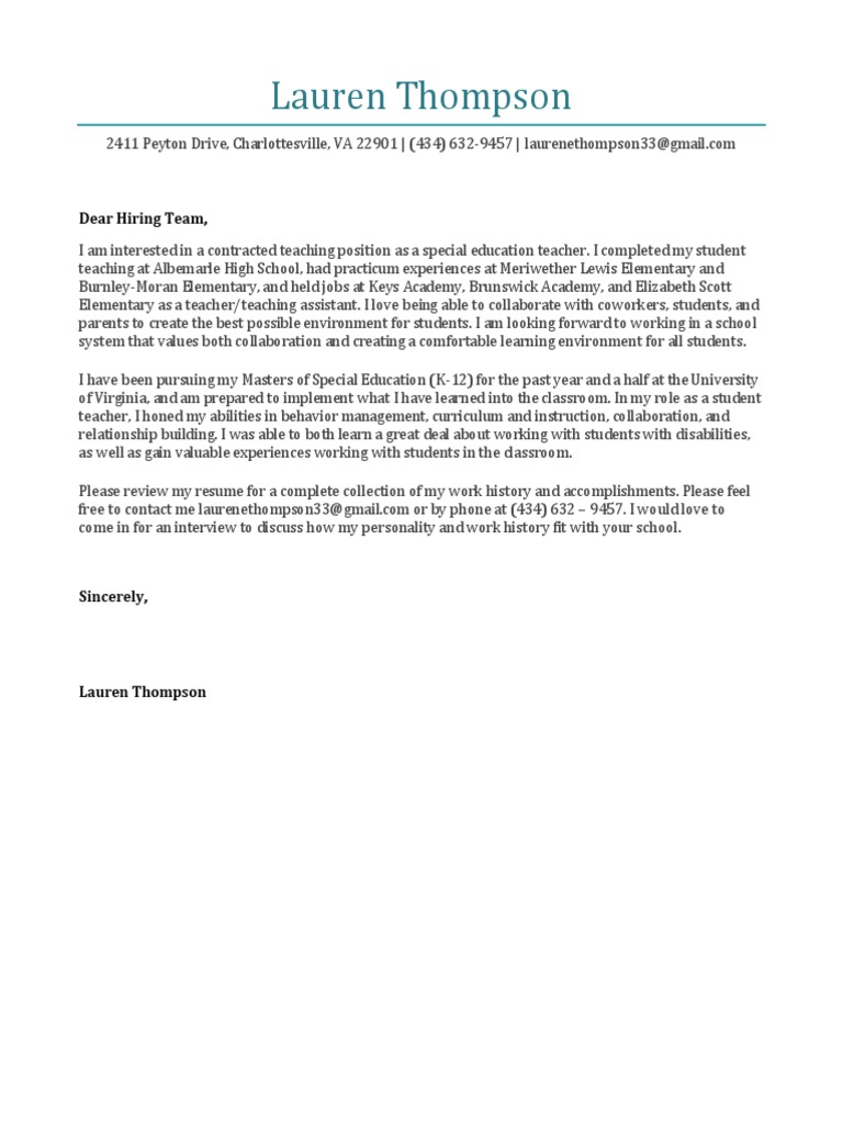 Updated Cover Letter | PDF