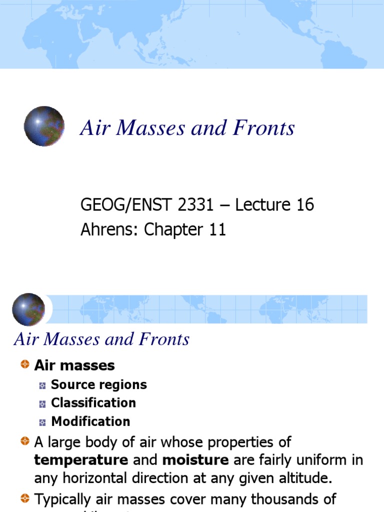 Atpl Met Fronts N Masses PDF | PDF | Earth Phenomena | Meteorology