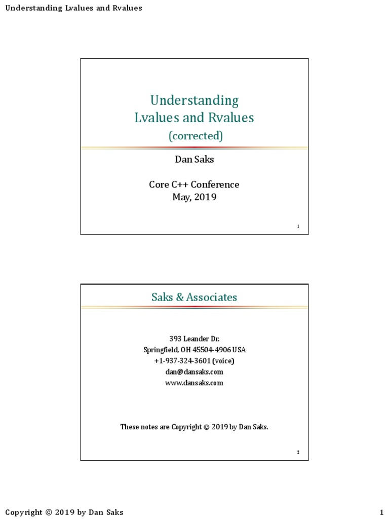 Understanding Lvalues and Rvalues: (Corrected) | PDF | Parameter ...