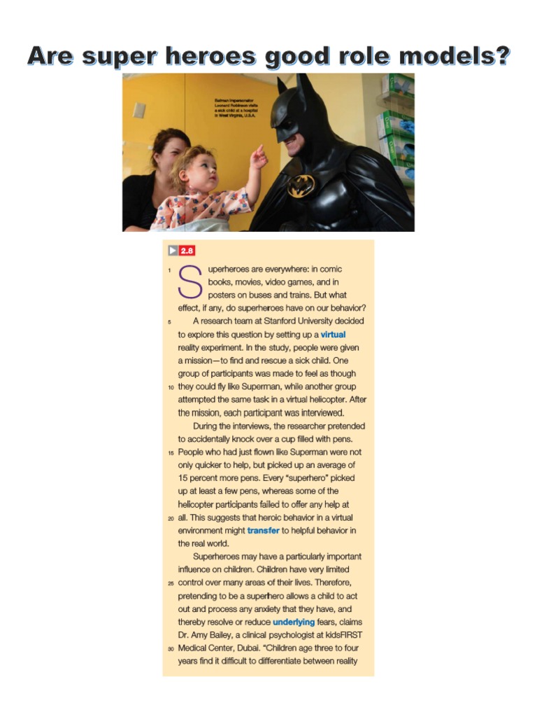 Are Super Heroes Good Role Models | PDF