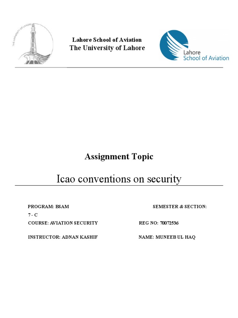 ICAO Conventions on Aviation Security | PDF | Aircraft Hijackings | Crime & Violence