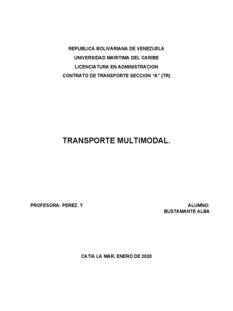 Contrato de Trasmporte Multimodal | PDF | El comercio internacional ...
