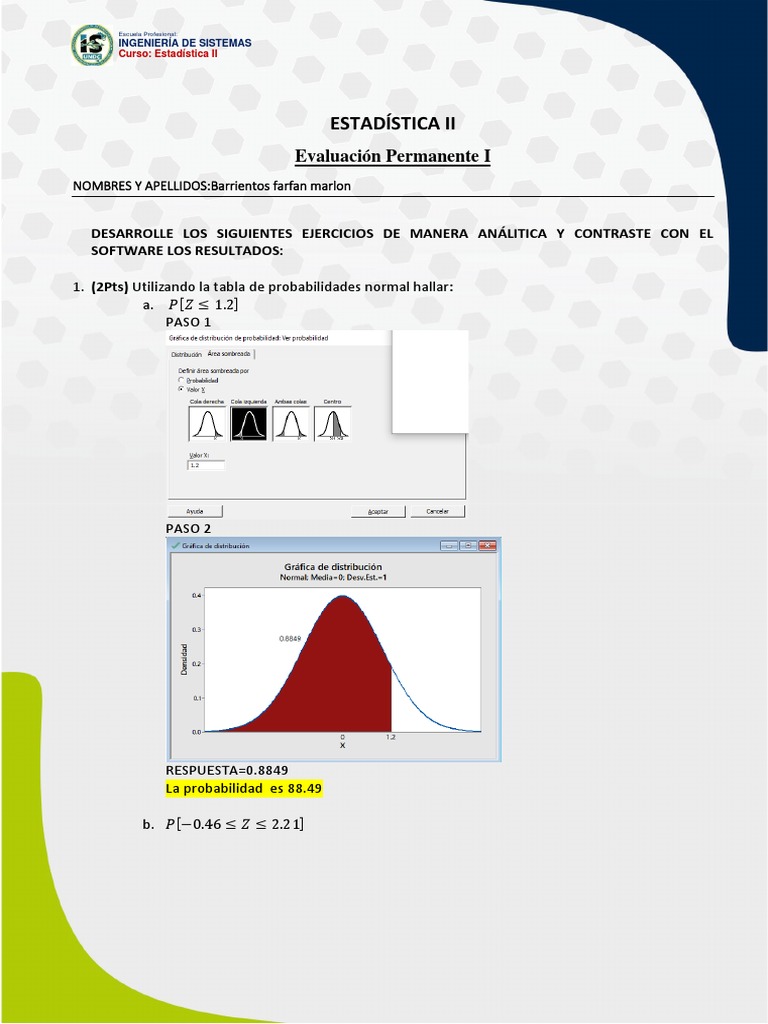 1er. Examen Estad - Inferencial - PREGUNTAS PDF | PDF | Desviación Estándar | Media