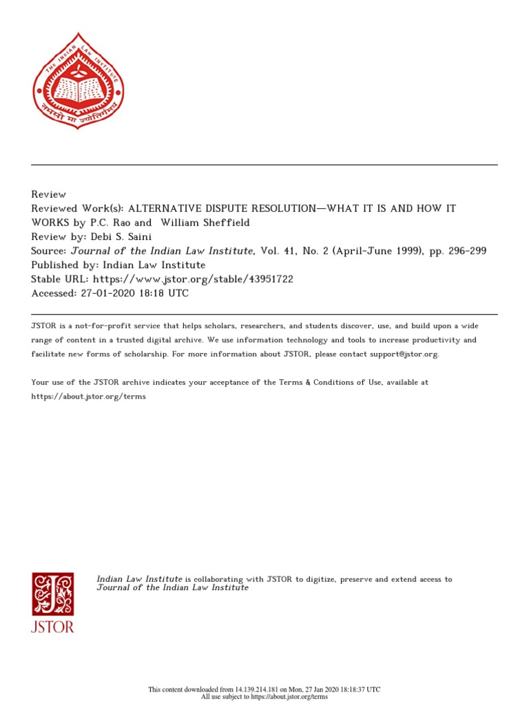 ADR - What It Is and How It Works | PDF | Alternative Dispute ...