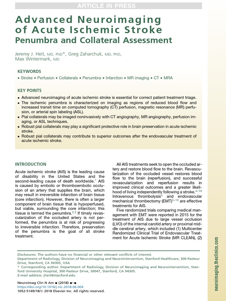 Advanced Neuroimaging Stroke. 2018 | PDF | Interventional Radiology ...