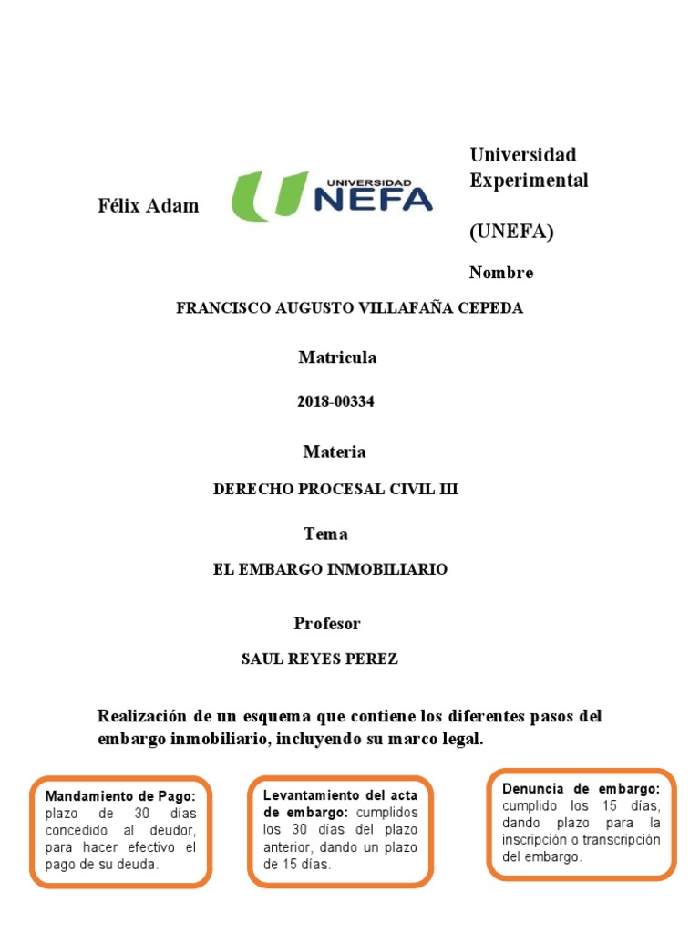 Practica # 4 El Embargo Inmobiliario | PDF | Hipoteca Comercial ...