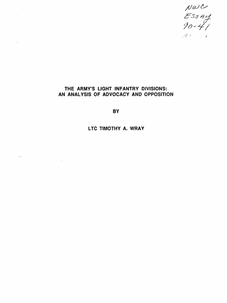 Army Light Infantry Divisions Analysis | PDF | United States Marine ...