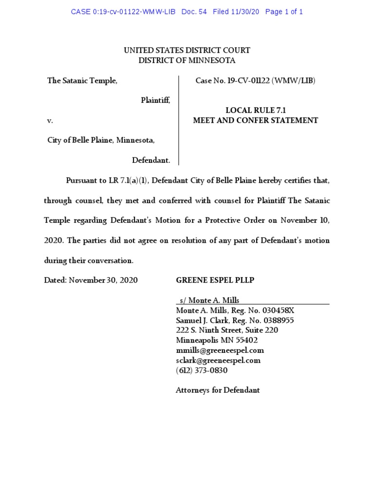 Local Rule 7.1 Meet and Confer Statement | PDF