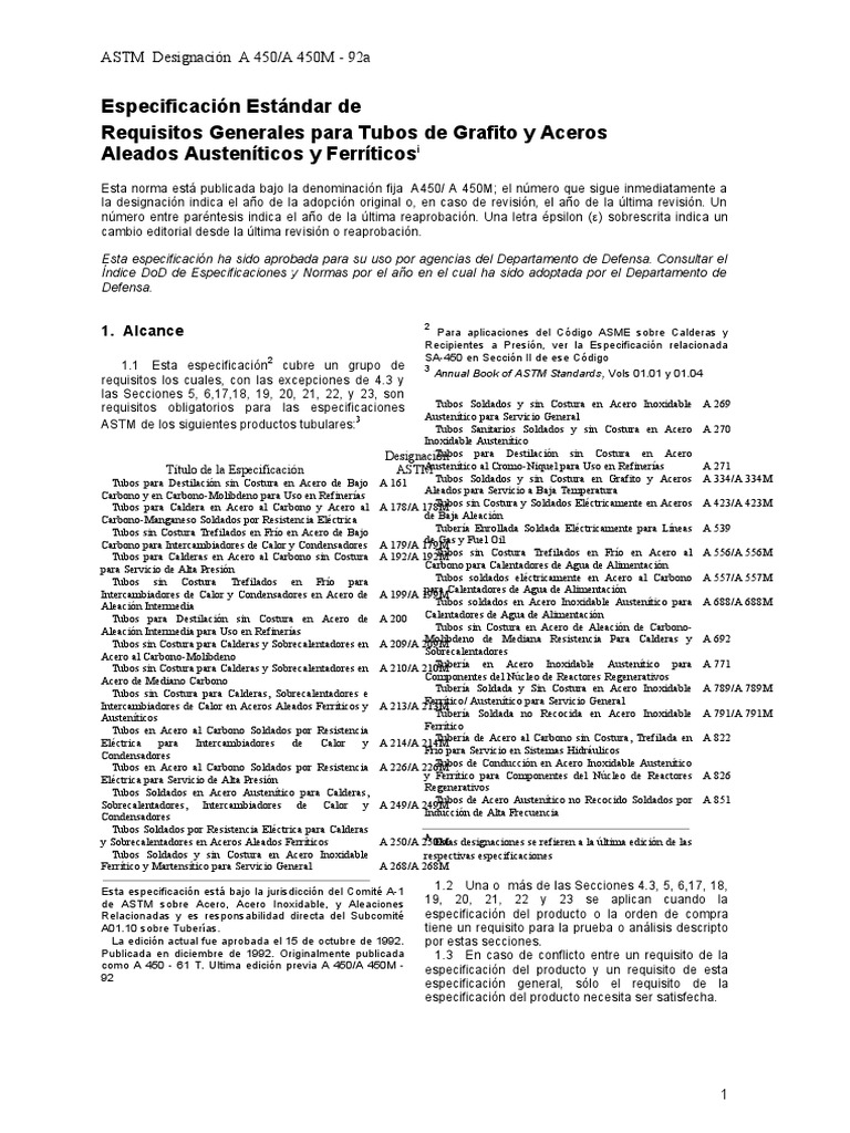 Astm A450 | PDF | Acero | Ensayo