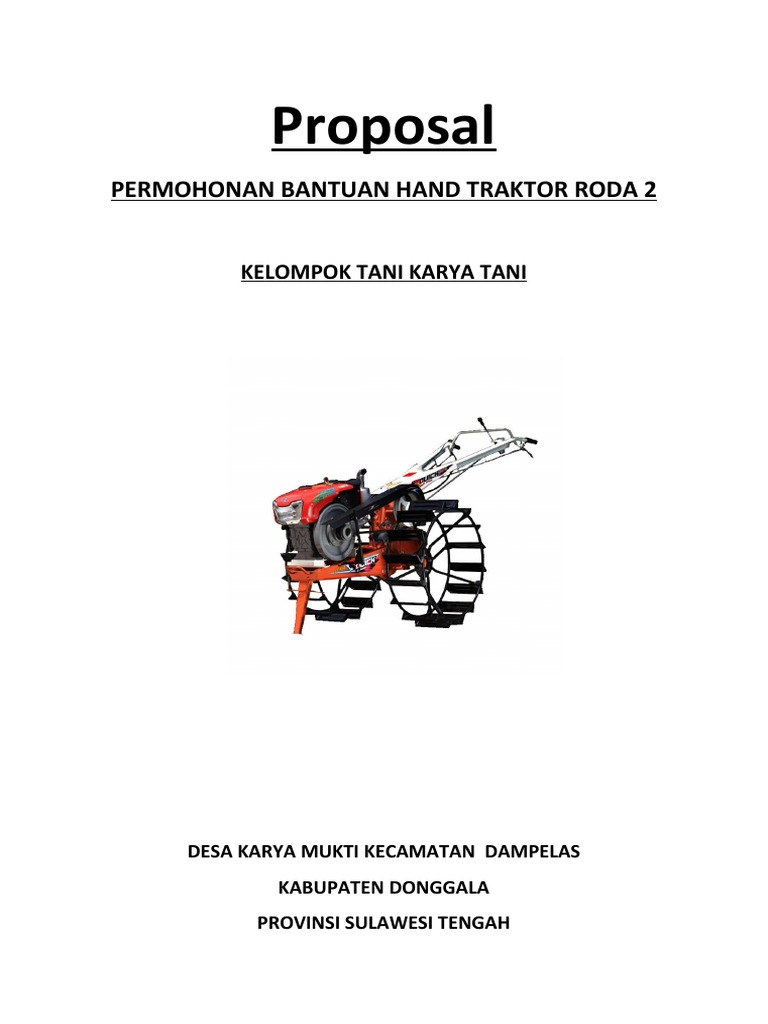 Proposal Handtraktor Roda 2 (Karya Tani) | PDF