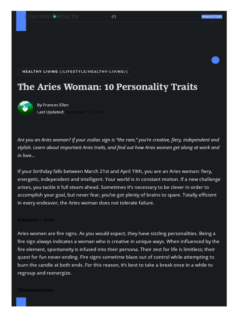The Aries Woman: 10 Personality Traits - Everyday Health ...