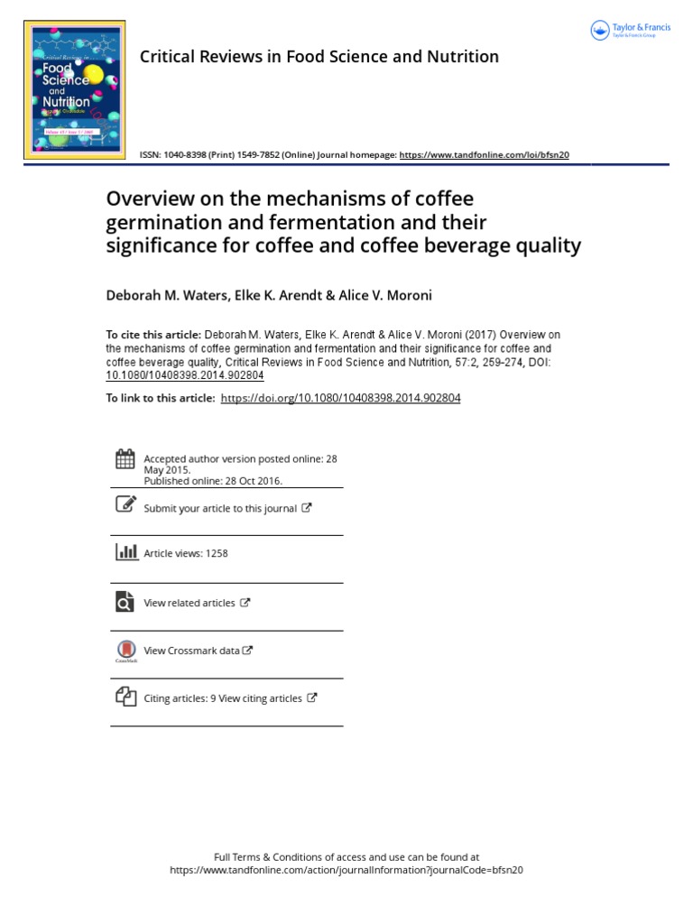 Overview On The Mechanisms of Coffee Germination and Fermentation and ...