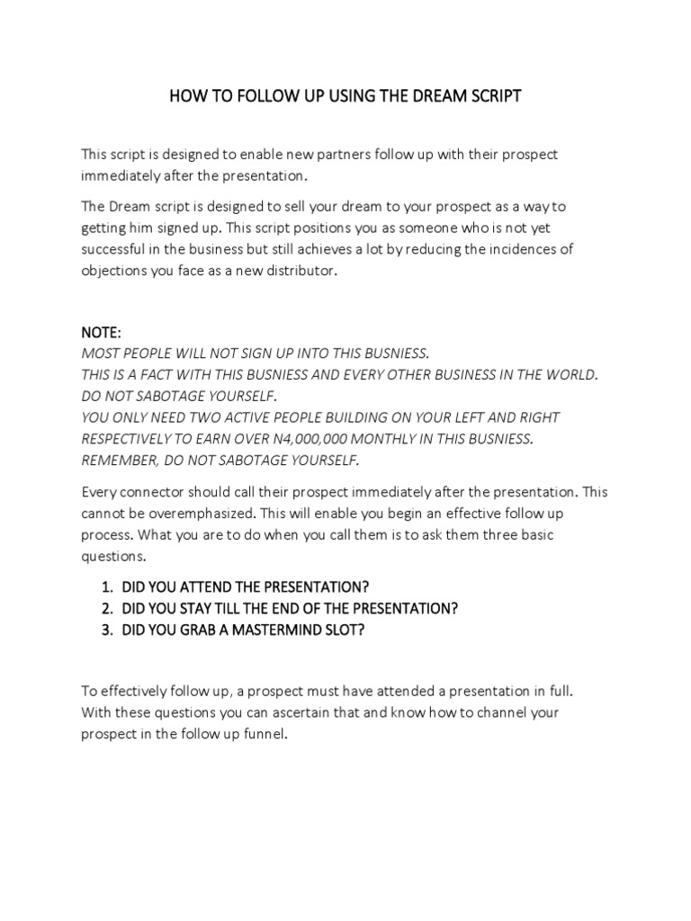 How To Use Dream Script | PDF | Career & Growth | Self-Improvement