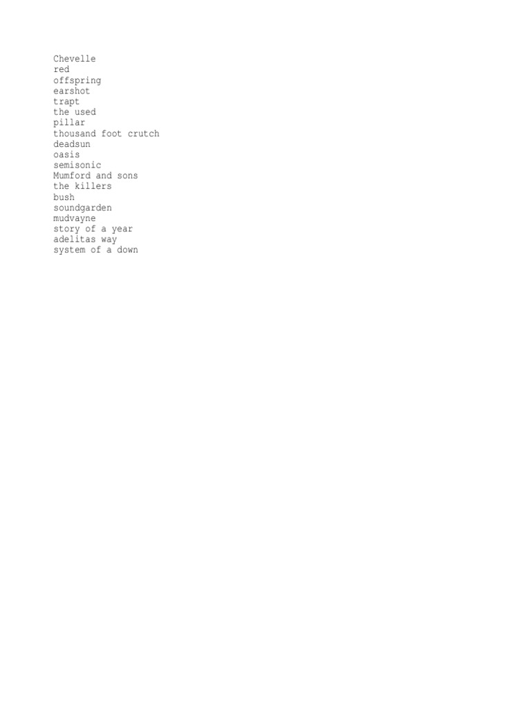 Rock Band Names and Influences | PDF | Art | Poetry