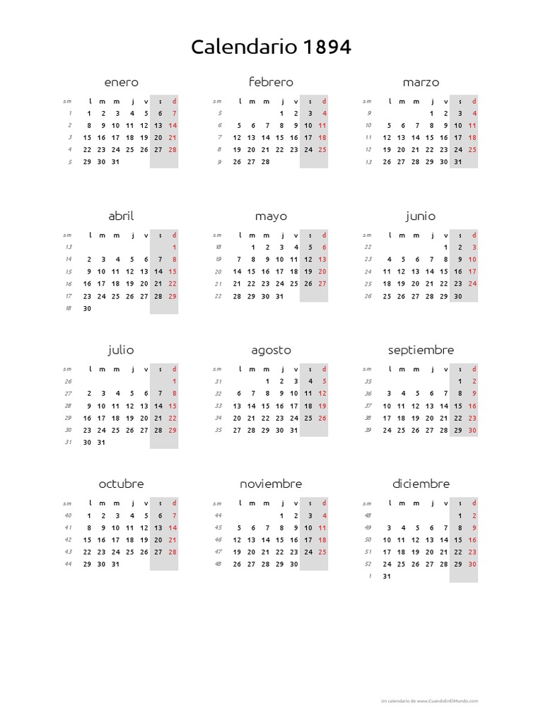 Calendario 1894 | PDF | Calendario | Violencia